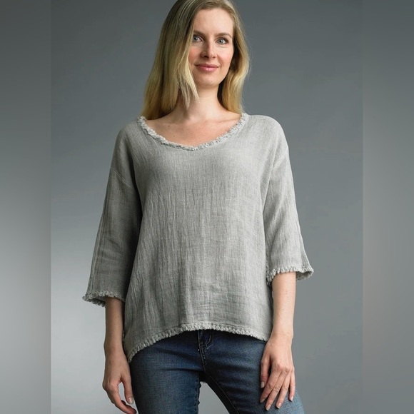 Tempo Paris | Tops | Tempo Paris Linen Tunic Top Made In Italy | Poshmark